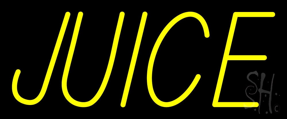 Yellow Juice LED Neon Sign 6 x 15 - inches, Black Square Cut Acrylic ...