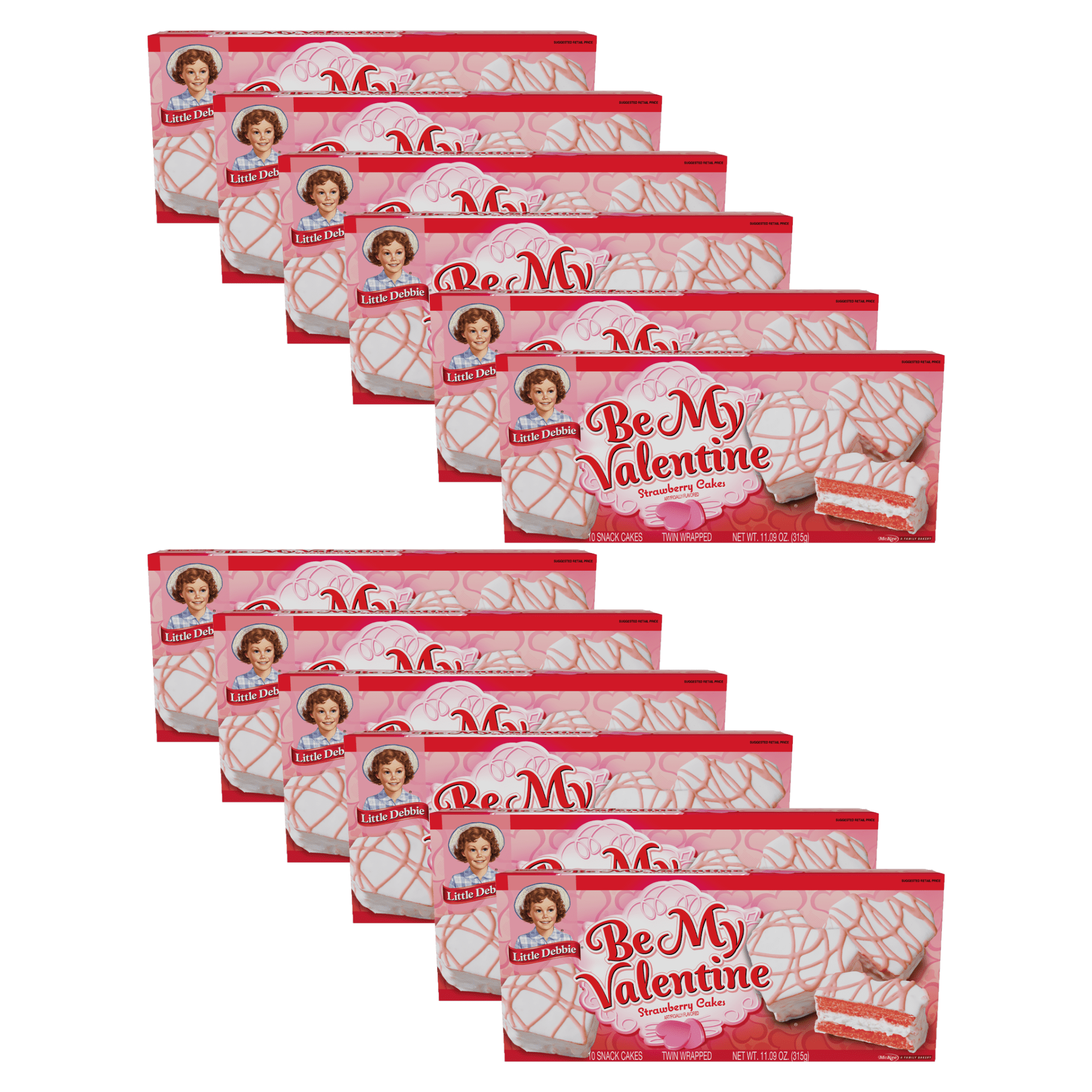 Little Debbie Be My Valentine Strawberry Snack Cakes, 12 Boxes, 120 ...