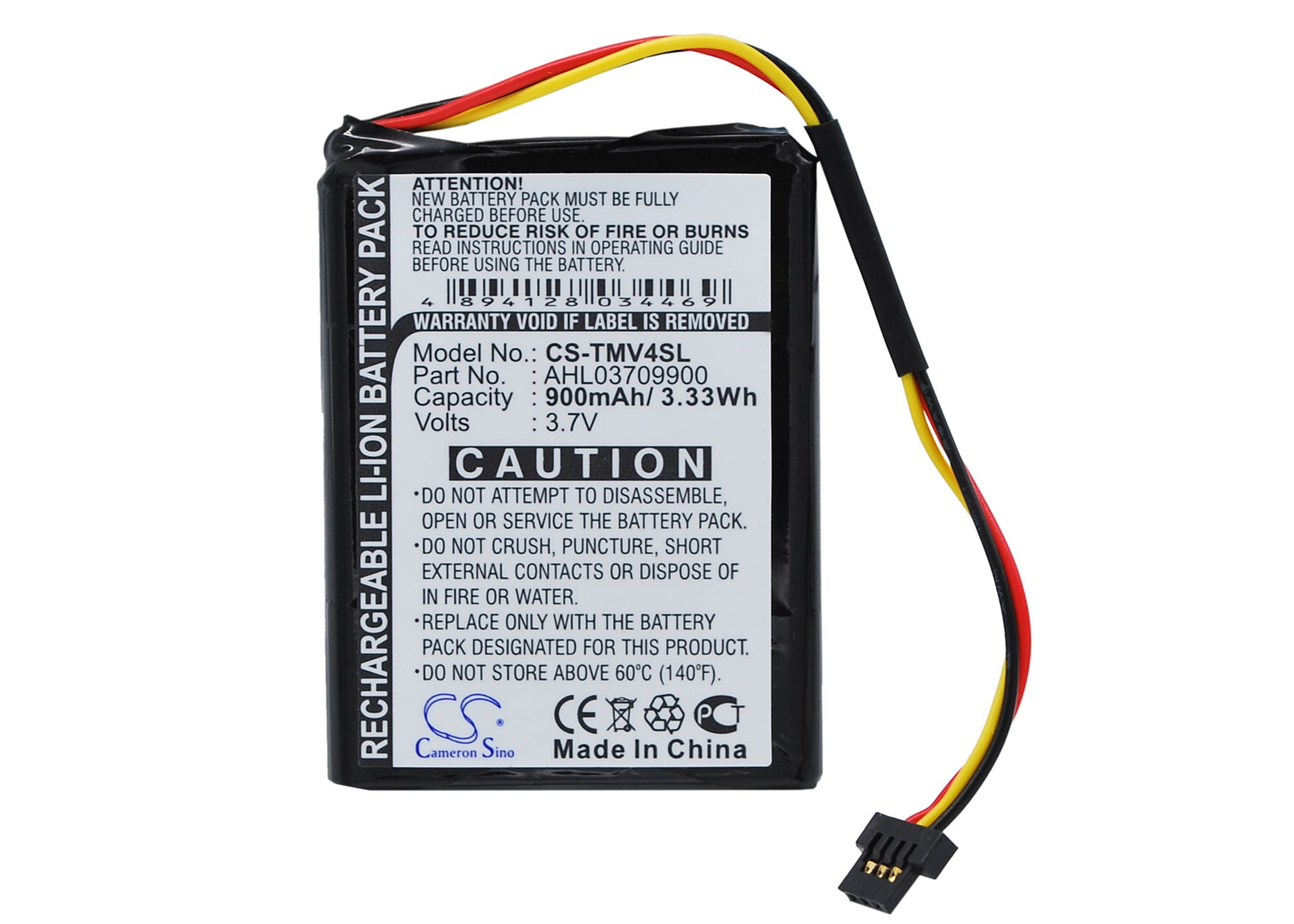 900mAh TomTom AHL03709900 Battery for 4EE0.001.22 One V4 Traffic One V4 ...