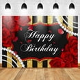 Custom Happy Birthday Backdrop for Women's Birthday 7x5ft Red Roses ...