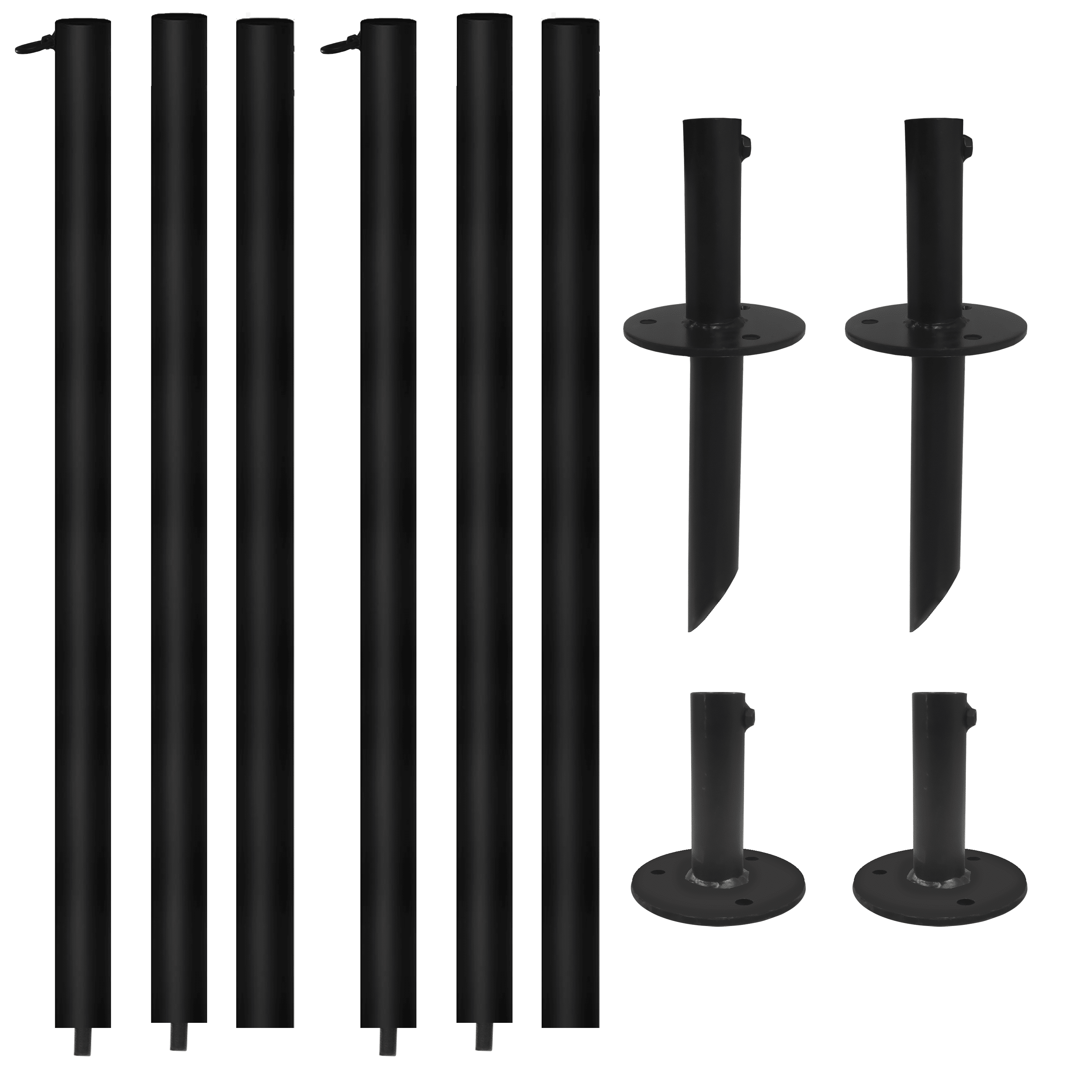 Febtech Outdoor String Light Poles with Hook, Heavy Duty Steel String ...