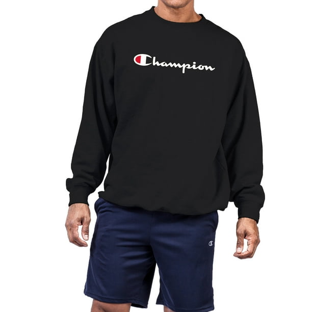 Champion Big And Tall Mens Powerblend Script Logo Fleece Crewneck
