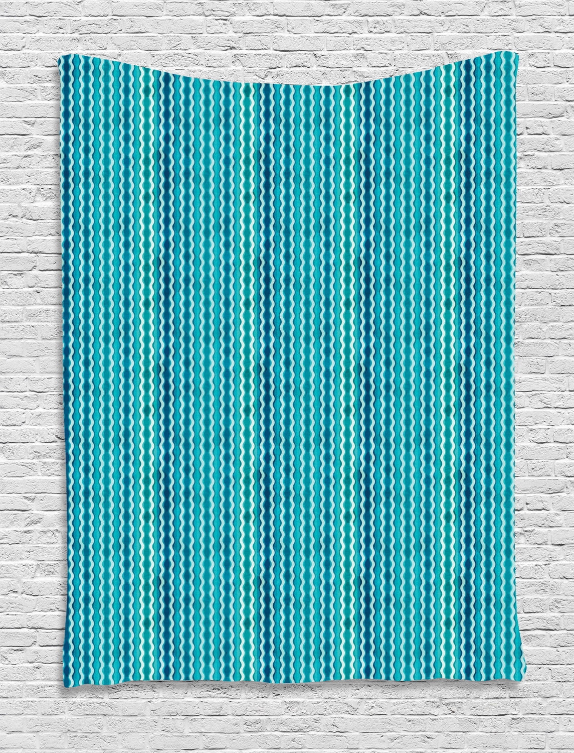 Abstract Tapestry, Wavy Stripe Pattern with Grunge Design Swirls ...
