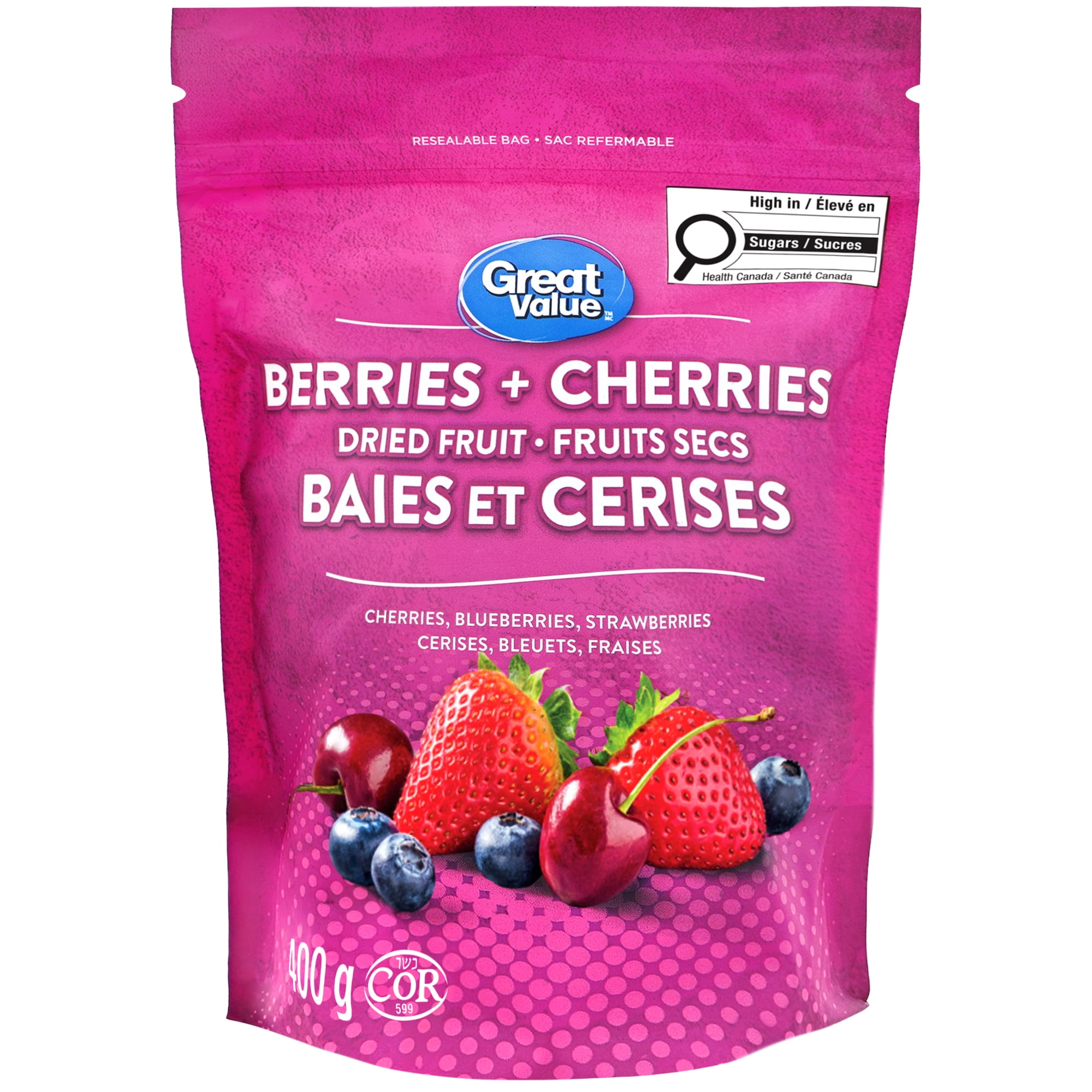 Click here for Great Value Berries Plus Cherries Dried Fruit 400g prices