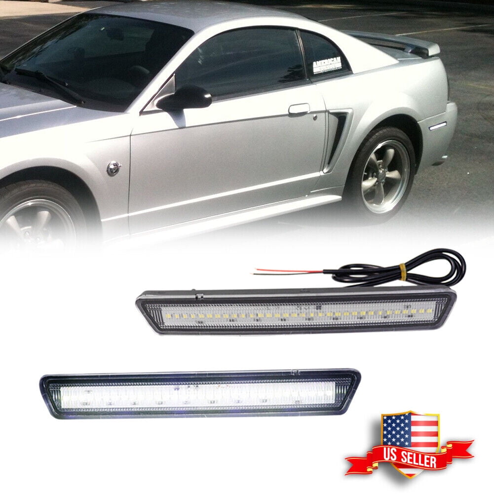 GTINTHEBOX Clear Lens Rear Bumper White LED Side Marker Lights For 1999 ...