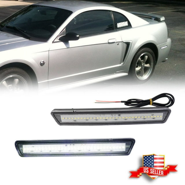 GTINTHEBOX Clear Lens Rear Bumper White LED Side Marker Lights For 1999 ...