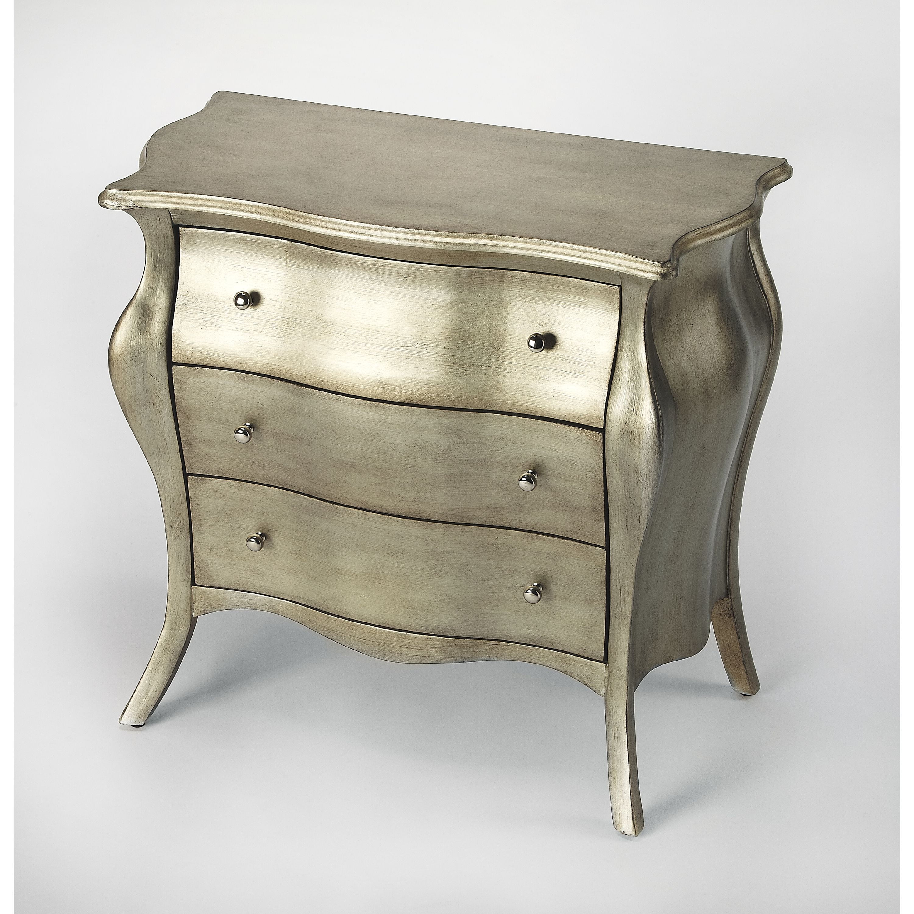 Butler Francine Brushed Pewter Painted Bombe Chest - Walmart.com