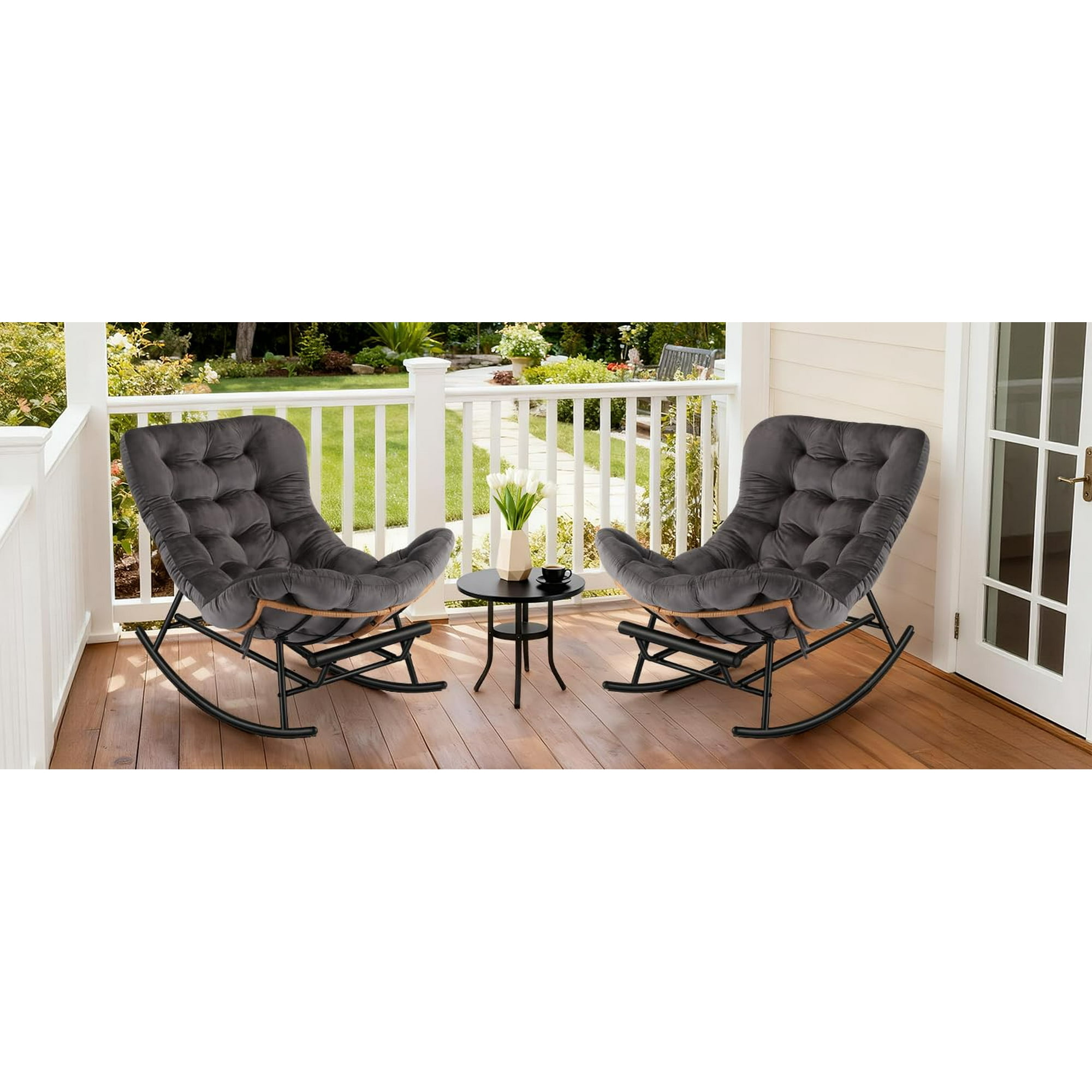 Click here for Towallmark Papasan Rocking Chair With Foot Rest  O... prices