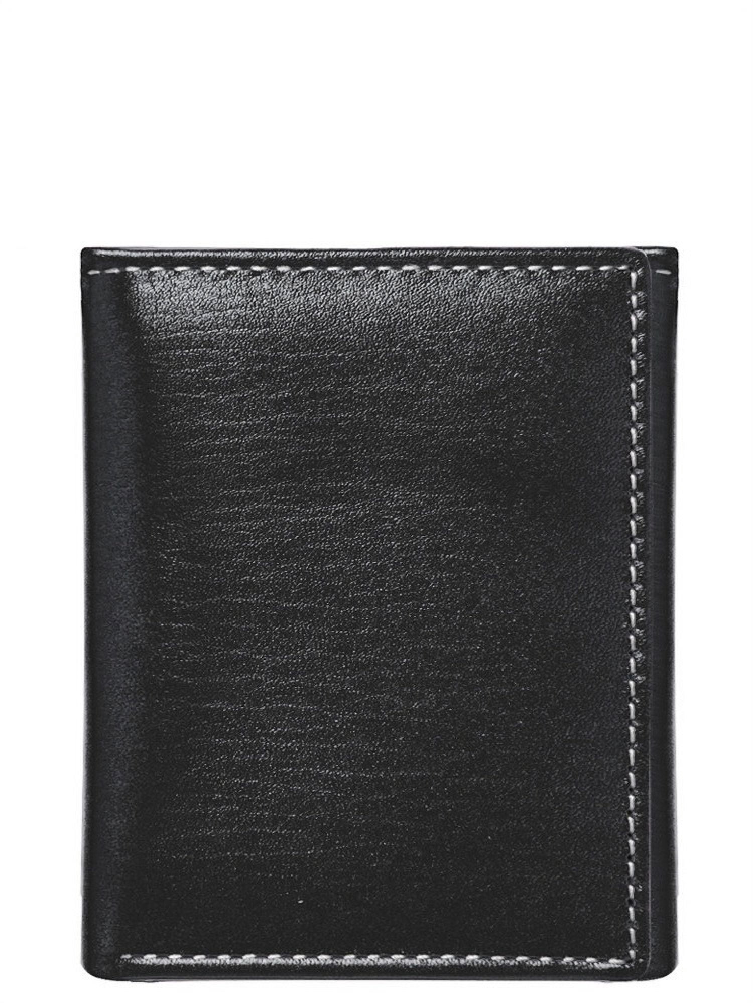 Stewart/Stand Stainless Steel Leather Exterior Trifold Wallet - Black ...