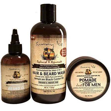 Sunny Isle JBCO 2-N-1 Hair & Beard Wash Formulated for Men 12oz with ...