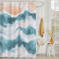 Abstract Ombre Wave Seamless Shower Curtain Set, Waterproof Shower ...