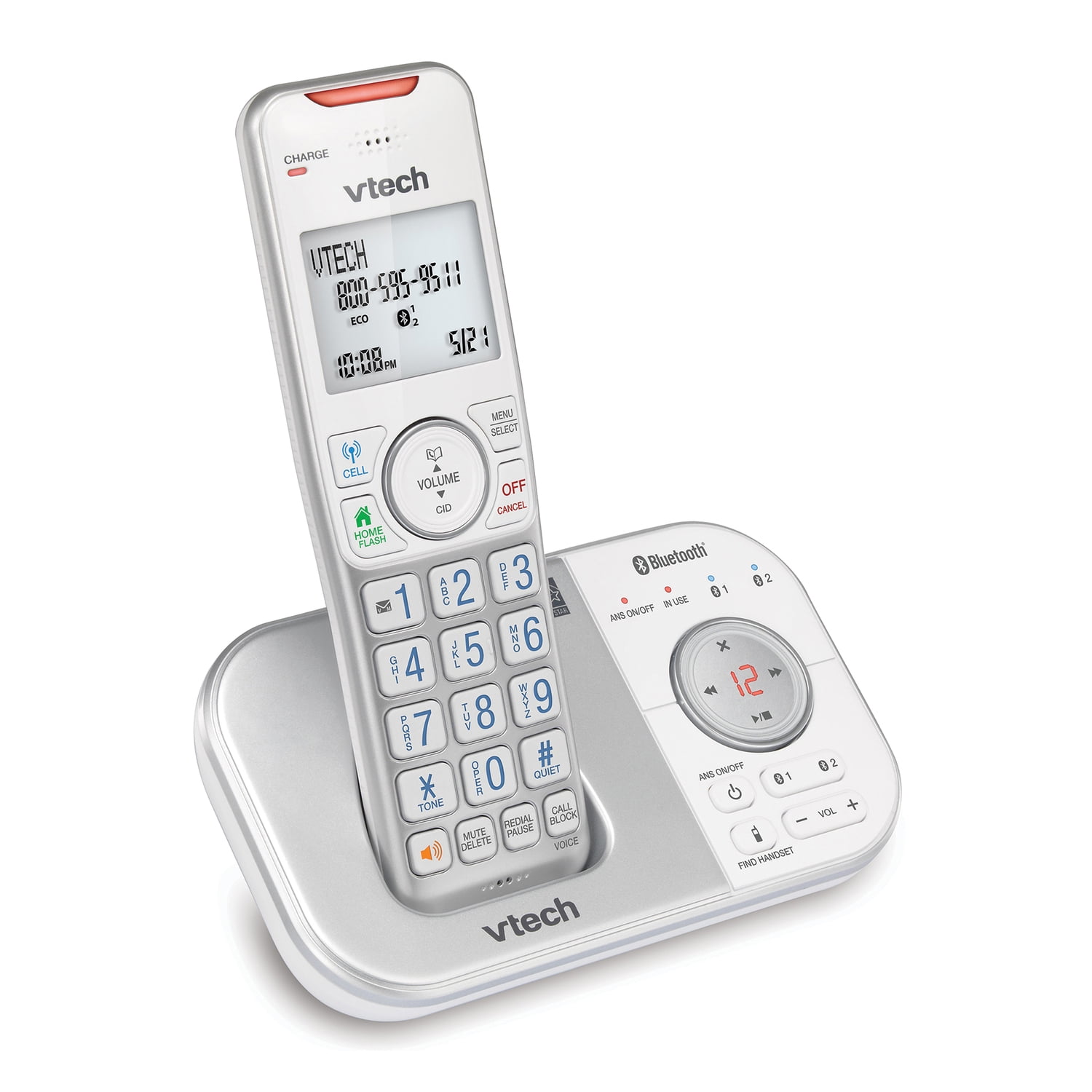VTech Bluetooth DECT 6.0 Expandable Cordless Phone with Connect to Cell ...