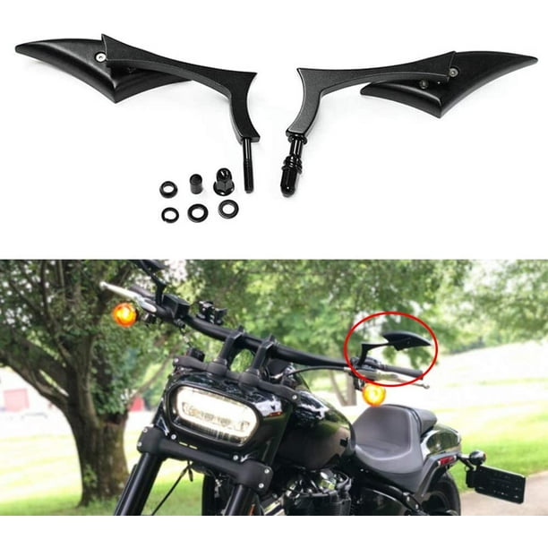 8mm Spear Blade Aluminum Motorcycle Side Mirrors for Harley Davidson ...