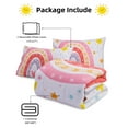 Btargot 3-piece Reversible Rainbow Sun Comforter Set Twin for Kids Cute ...