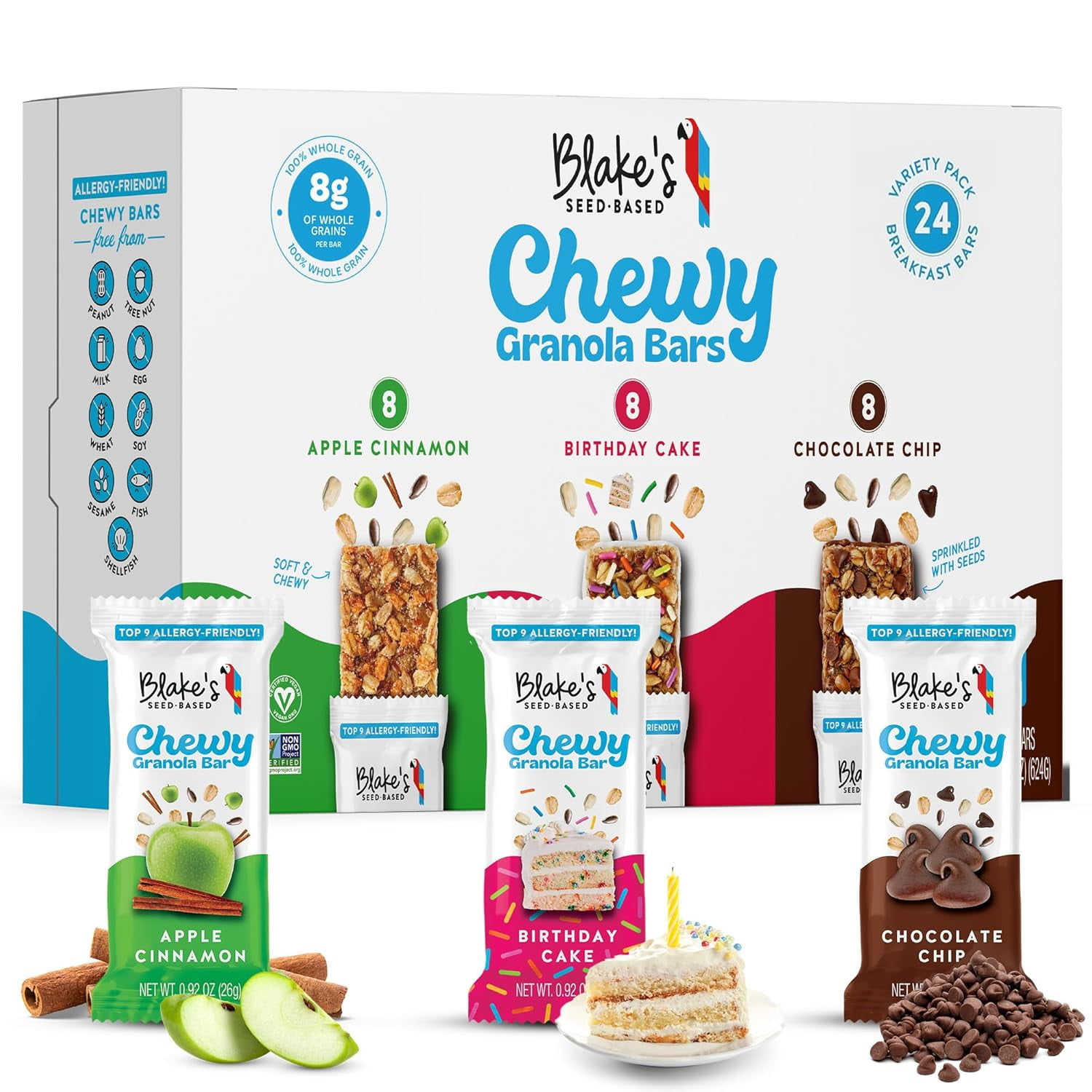 Blake’s Seed Based Chewy Granola Bars — Variety Pack (24 Count), Vegan ...