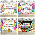 Black and colorful balloons, birthday cake theme background cloth ...