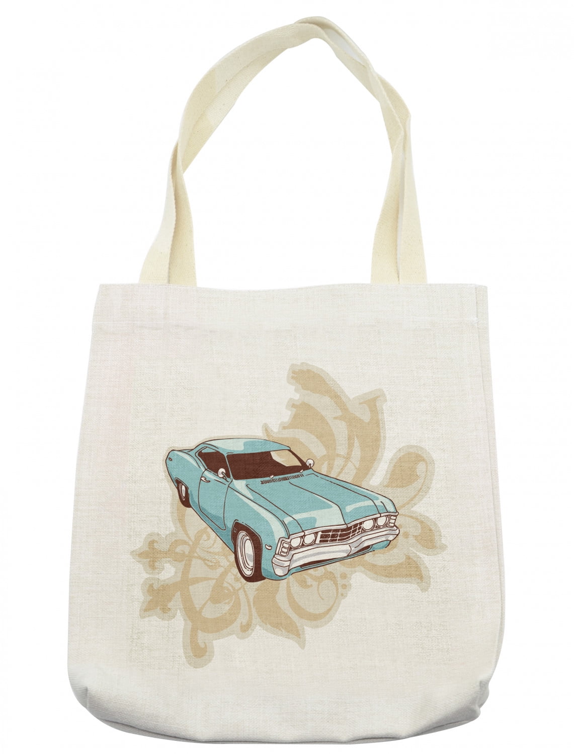 Cars Tote Bag, Classical Sport Car with Abstract Design in the ...