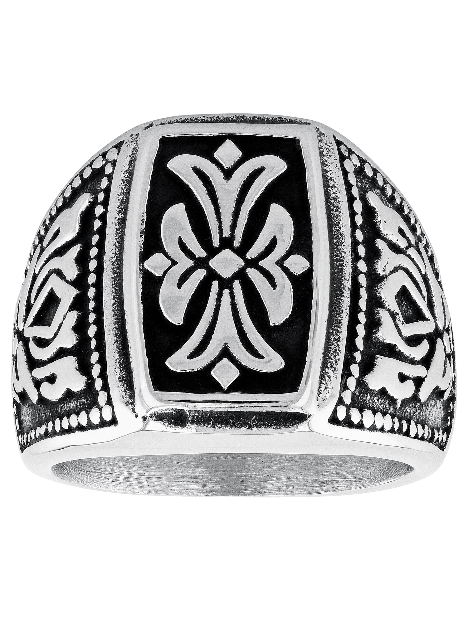 Men's Stainless Steel Gothic Signet Ring - Walmart.com