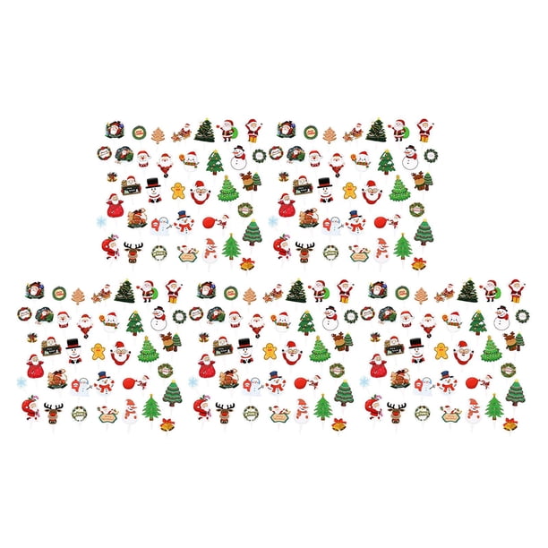185 Pieces Christmas Cupcake Toppers Cake Insert for Theme Party Baby ...