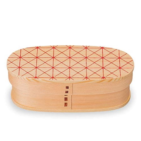 isso ecco New Wappa Bento Oval Slim Lattice Red One-stage 450 (with partition) ml 4567783 ...