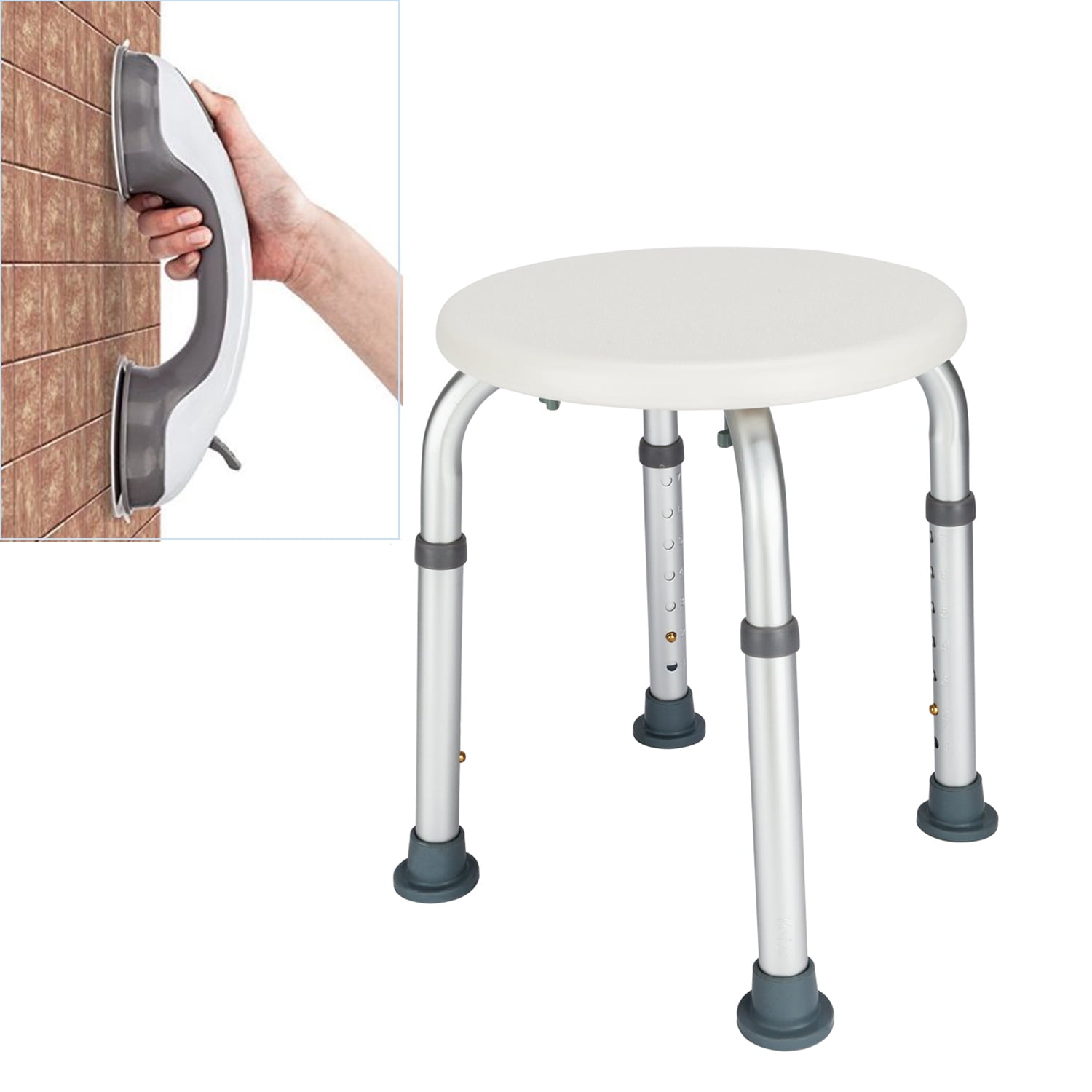 Zimtown 330LBS Bath Shower Chair Stool with Sucker Armrest ,Transfer ...
