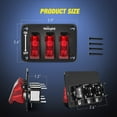 Nilight 3 Gang Toggle Switch 12V Rocker Switch Panel with Led Light and ...