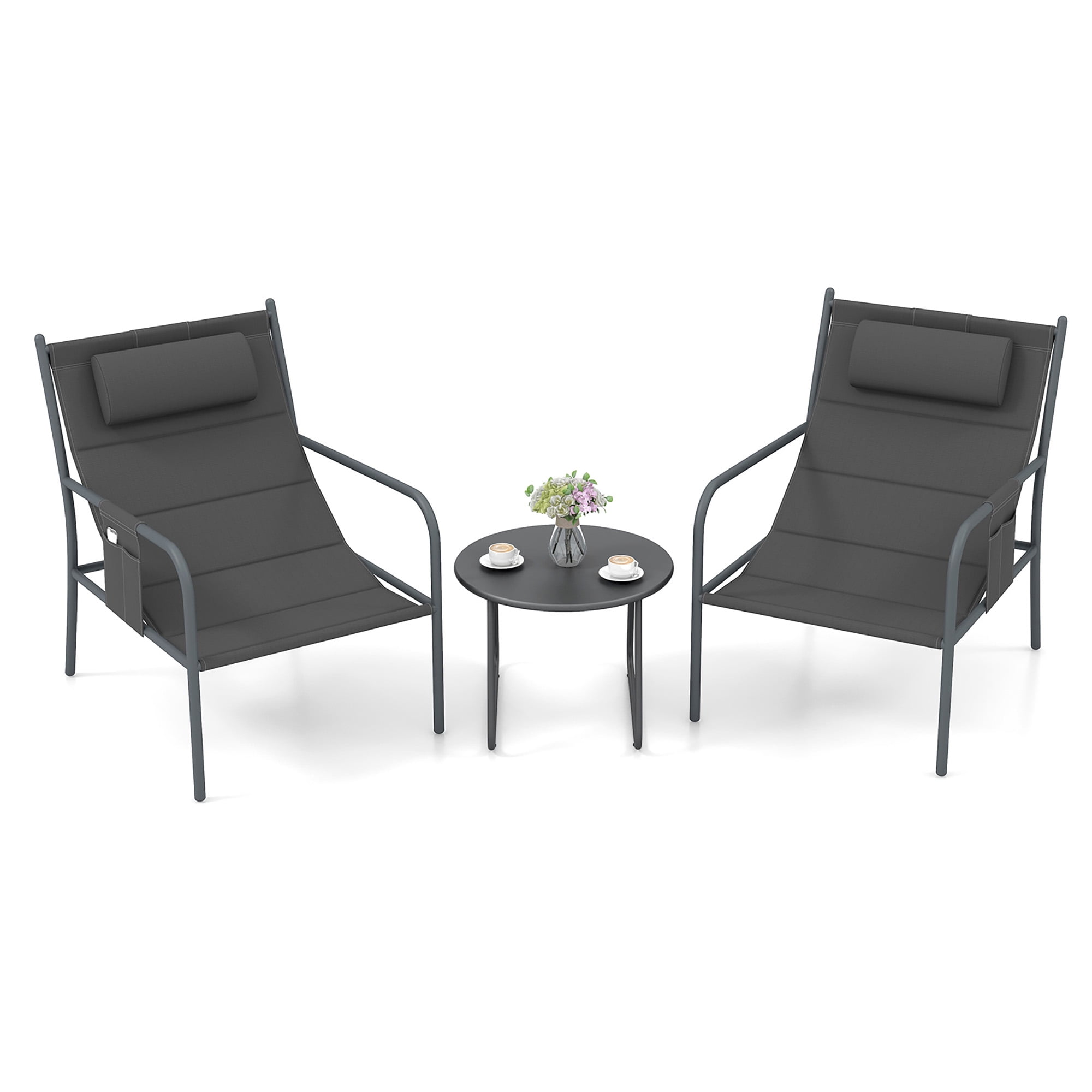 Click here for Gymax 3 Piece Patio Set Outdoor Table & Chairs Bis... prices