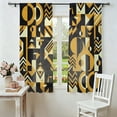 Abstract Geometric Sheer Curtains for Living Room Bedroom, Yellow Bold ...