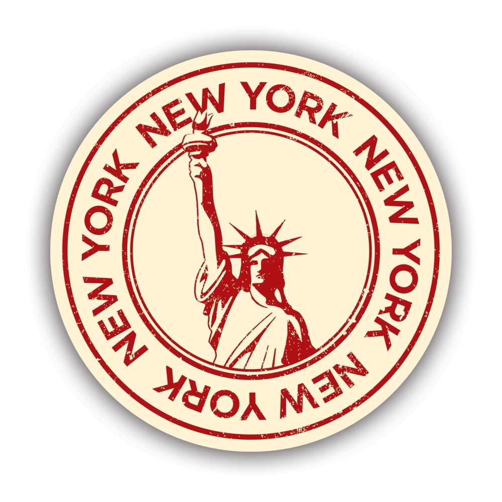 Vintage New York Travel Stamp Sticker Decal - Self Adhesive Vinyl ...