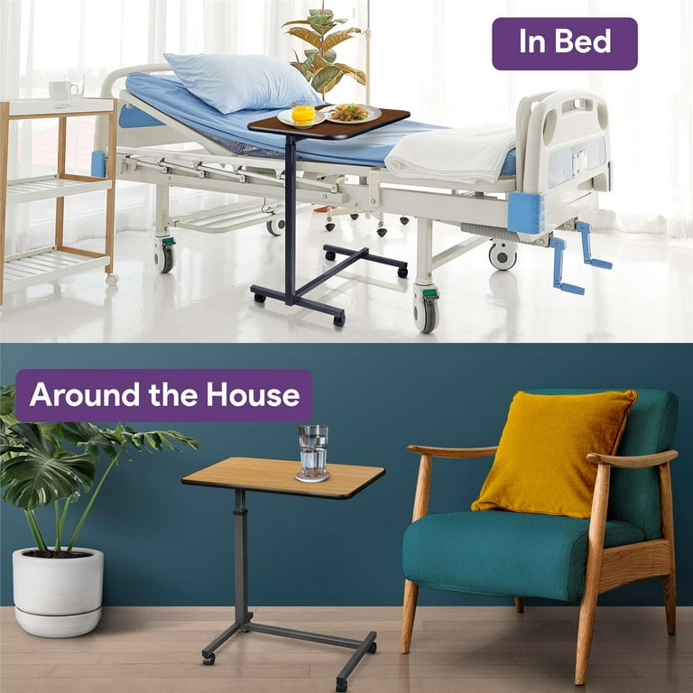 Hospital Bed Table At Walmart Gymax 24 In. W Overbed Bedside Table