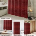 Bathroom Shower Curtain Deep Red Faux Leather Art Waterproof Shower ...