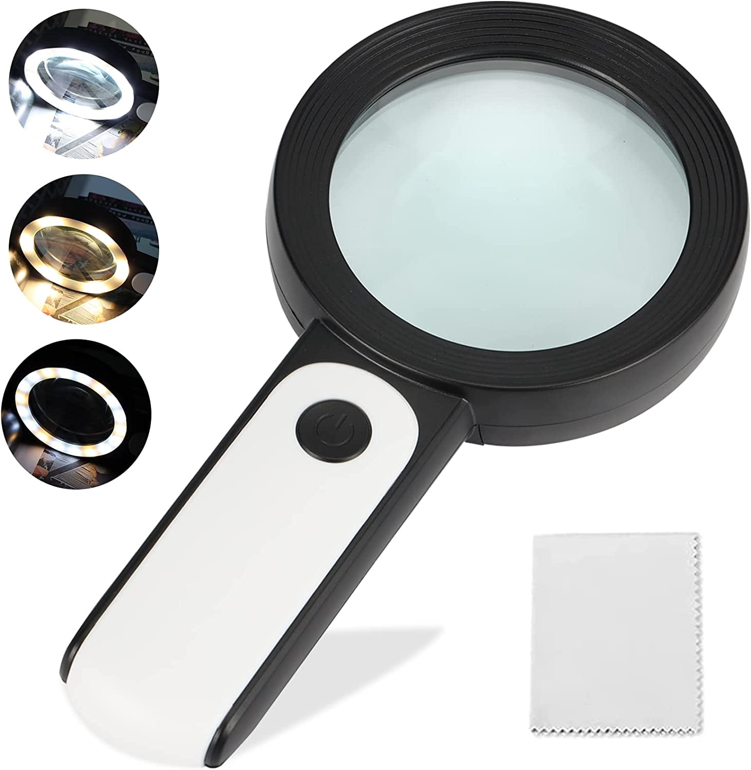 Lupa 30X con 18 luces LED Lupa de mano Lupa iluminada de 3 modos para ...