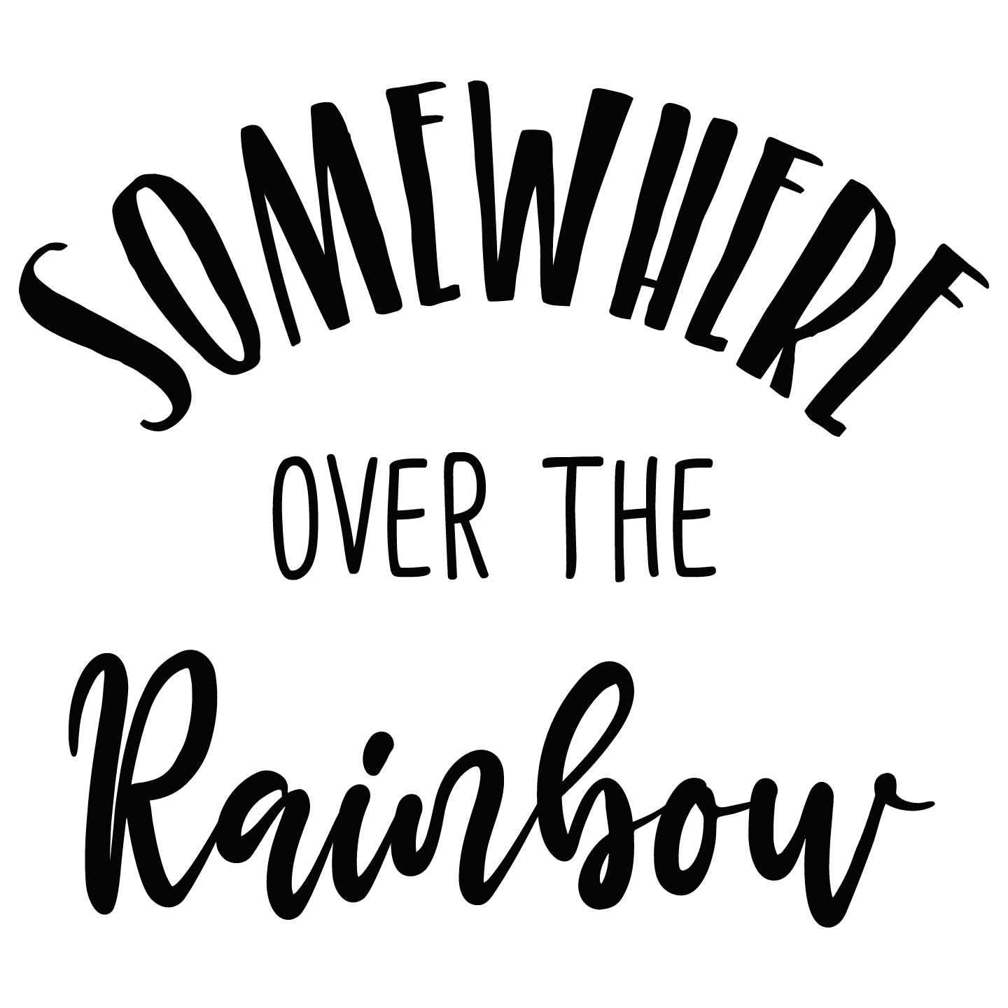 Somewhere Over The Rainbow Word Art Creative Design Vinyl Wall Decal ...