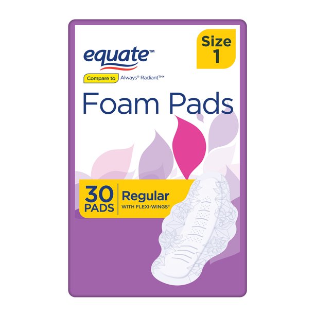 Equate Foam Pads with Flexi-Wings, Regular, Size 1, 30 Count - Walmart ...