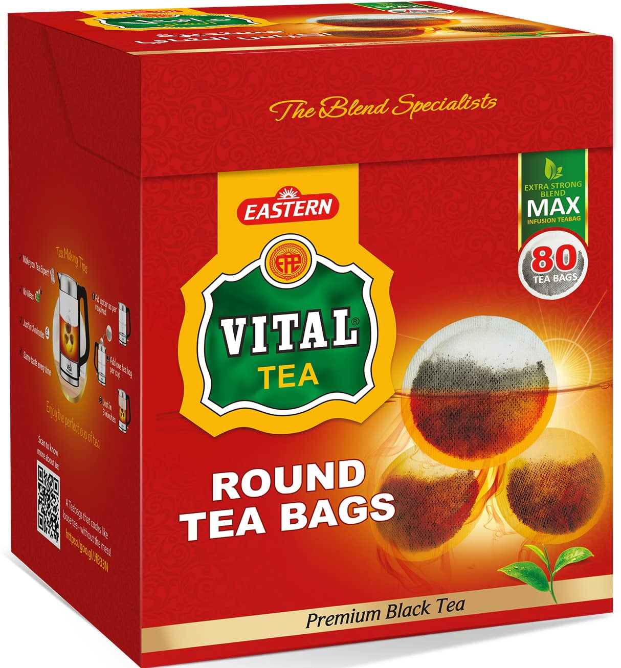 Vital Round Tea Bags - 80 Pcs - Walmart.com