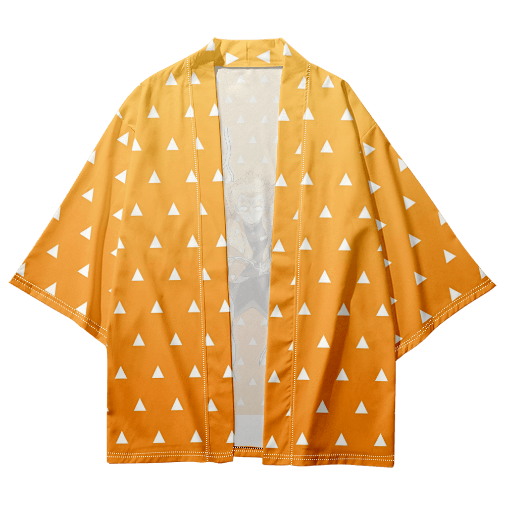 Agatsuma Zenitsu Kimono Demon Slayer Swimsuit Summer Beach Jacket Anime ...