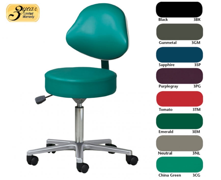 Pneumatic Stool with 5 Legs and Lumbar Backrest - Emerald - Walmart.com