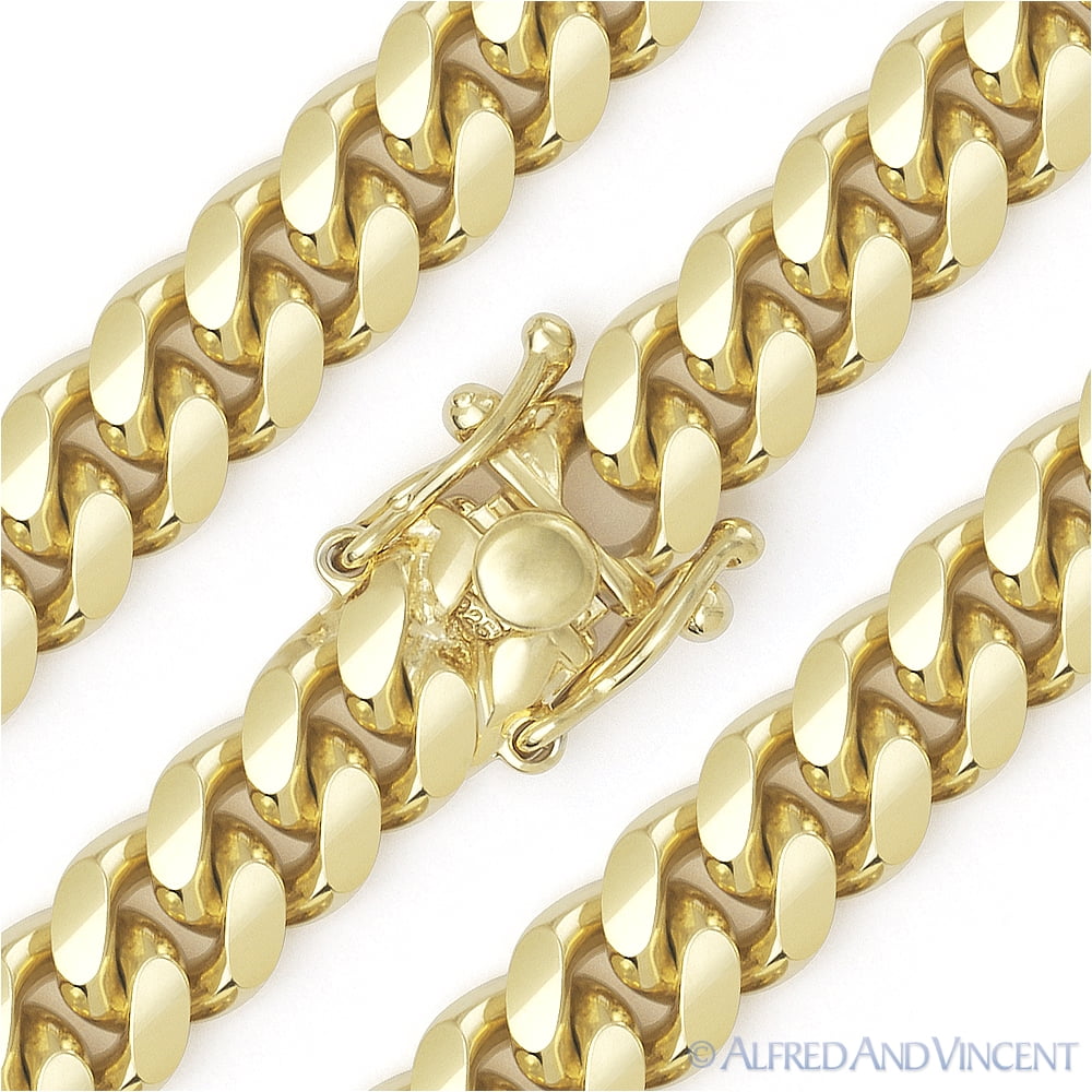 12mm Miami Cuban / Curb Link Italian Chain Necklace in Solid .925 ...