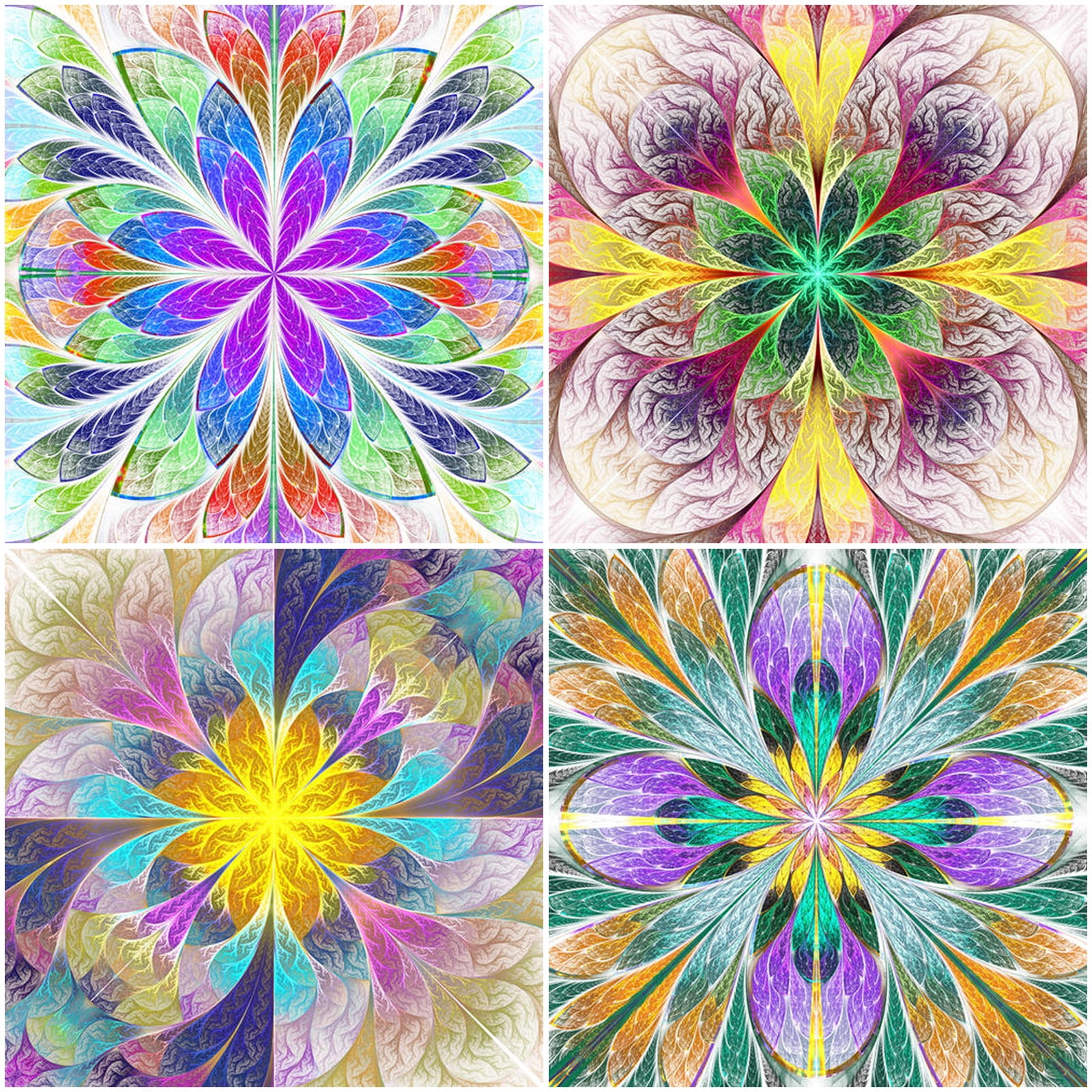 Ueasy 4 Pack 5D DIY Full Diamond Painting Kits Flower Drill Rhinestone ...