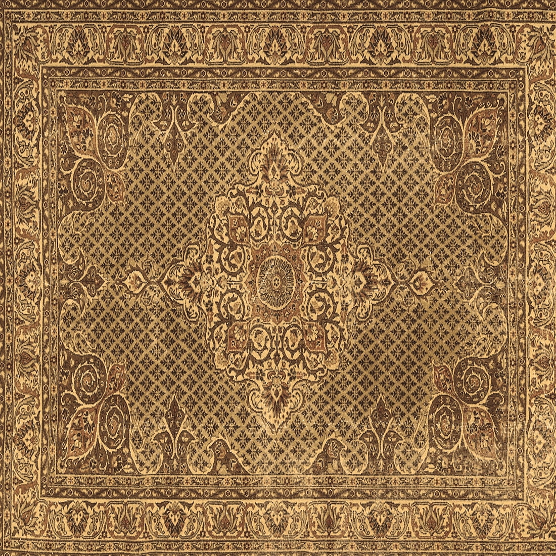 Ahgly Company Indoor Square Persian Brown Traditional Area Rugs, 4 ...