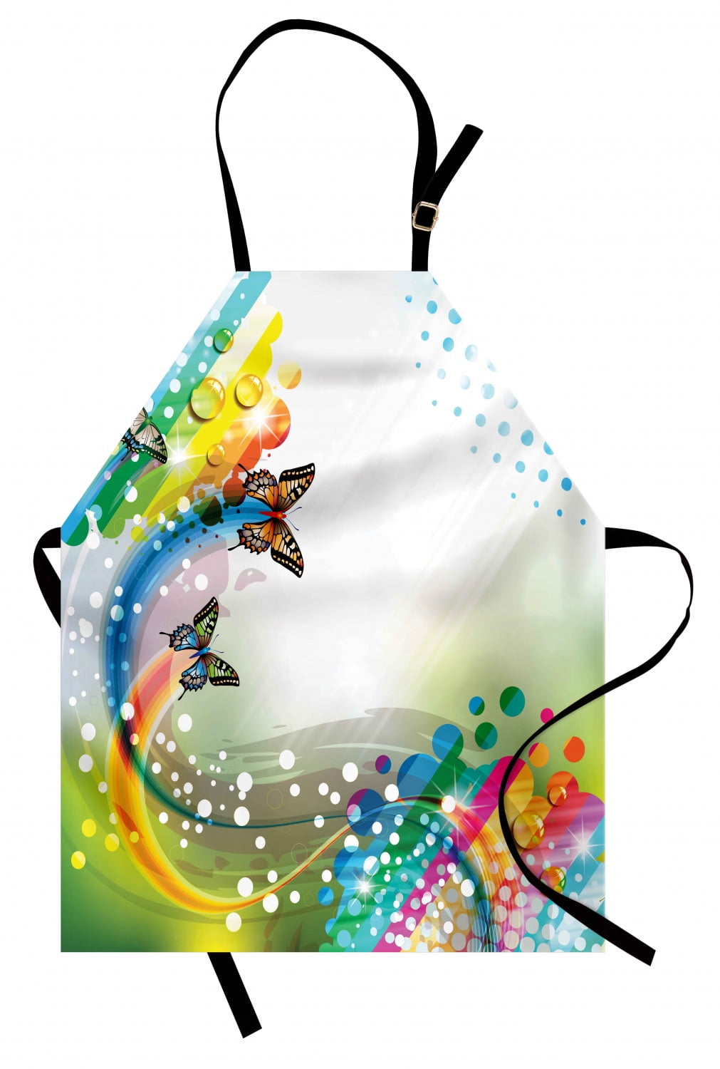 Colorful Apron Trippy Flying Butterflies with Colored Comet Bubbles ...