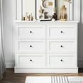 Homfa 6 Drawer Double Dresser White, Wood Storage Cabinet for Living ...