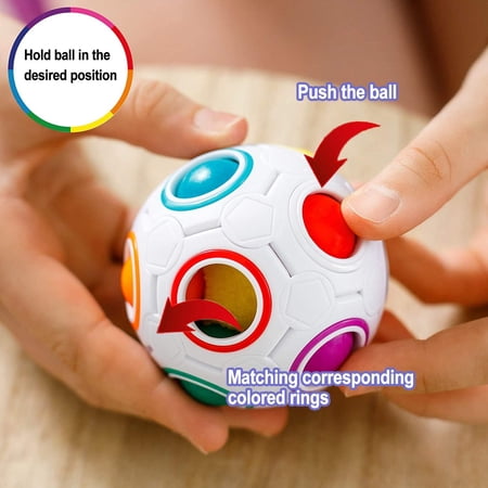 Rainbow Ball Magic Cube Fidget Toy Puzzle Magic Rainbow Ball Puzzle Fun ...