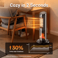 25" Oscillating 1500W Ceramic Tower Space Heater Electric Heater Fan ...