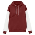 BVnarty Men's Fall Winter Color Block Pet Pocket Hoodie Loose ...