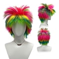 14-Inch Color Gradient Fluffy Synthetic Hair Wigs for Parties and ...