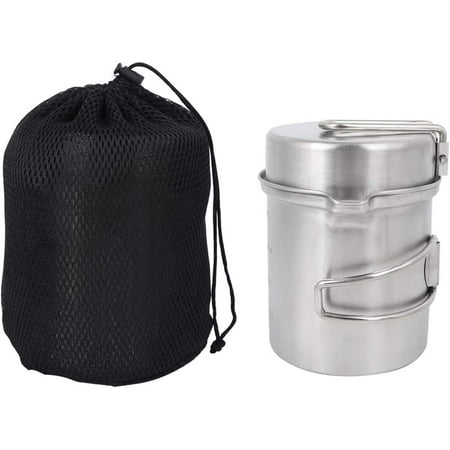 Stainless Steel Camping Pot, Portable Foldable Handle Outdoor Hiking ...