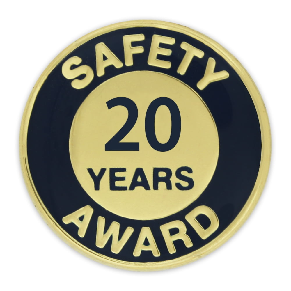 PinMart's Gold and Navy 20 Year Safety Award Enamel Lapel Pin - Walmart.com
