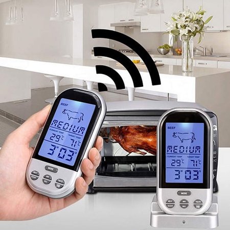 Digital LCD Wireless Remote Kitchen Oven Food Meat Cooking BBQ Grill ...
