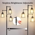 72" Dimmable Industrial Floor Lamp with 3 Teardrop Cage Heads & 3 ...